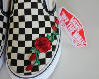 Rose patch vans | Etsy