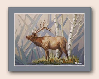 Elk painting | Etsy