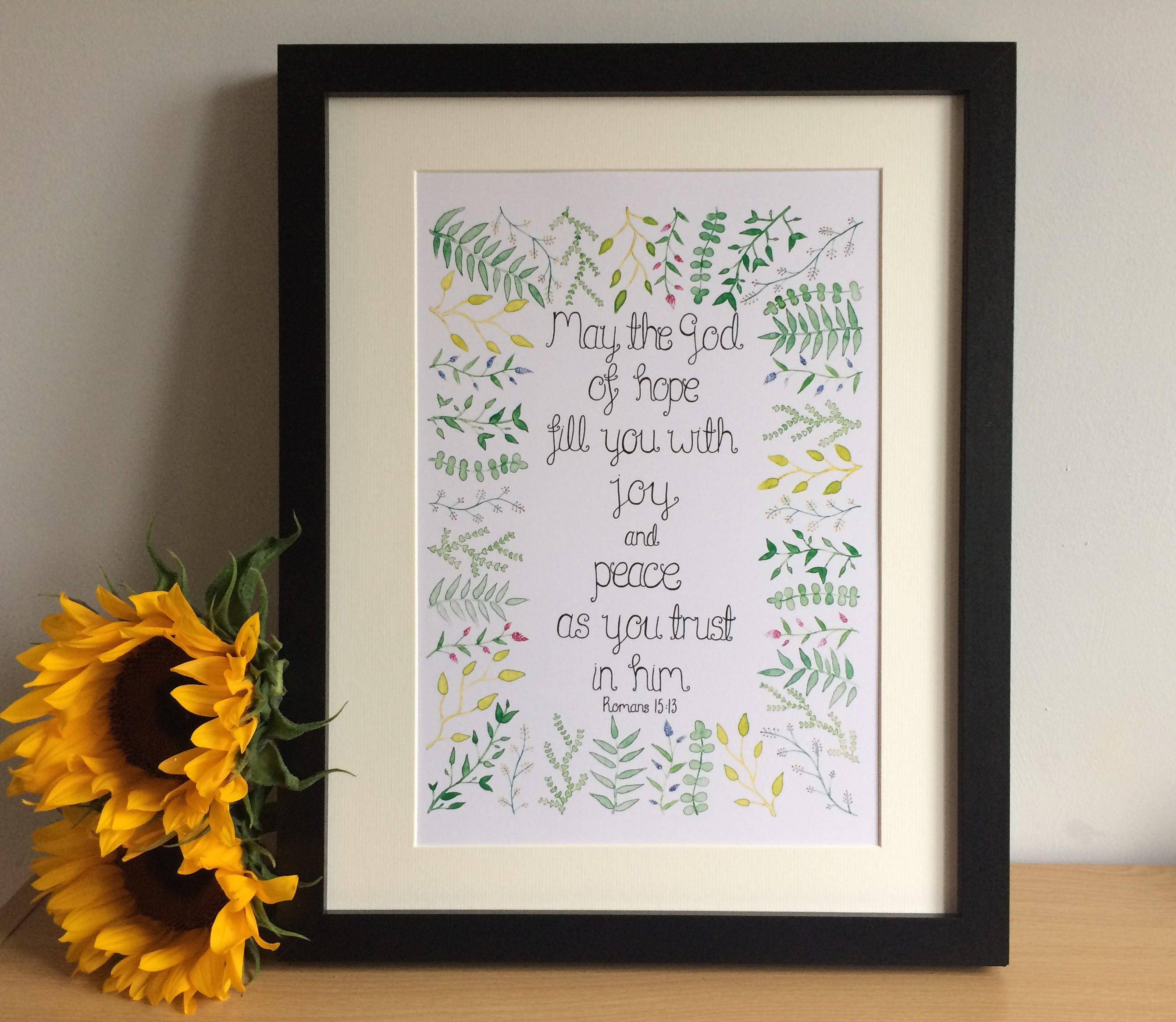 May The God Of Hope Fill You With Joy And Peace Print Romans