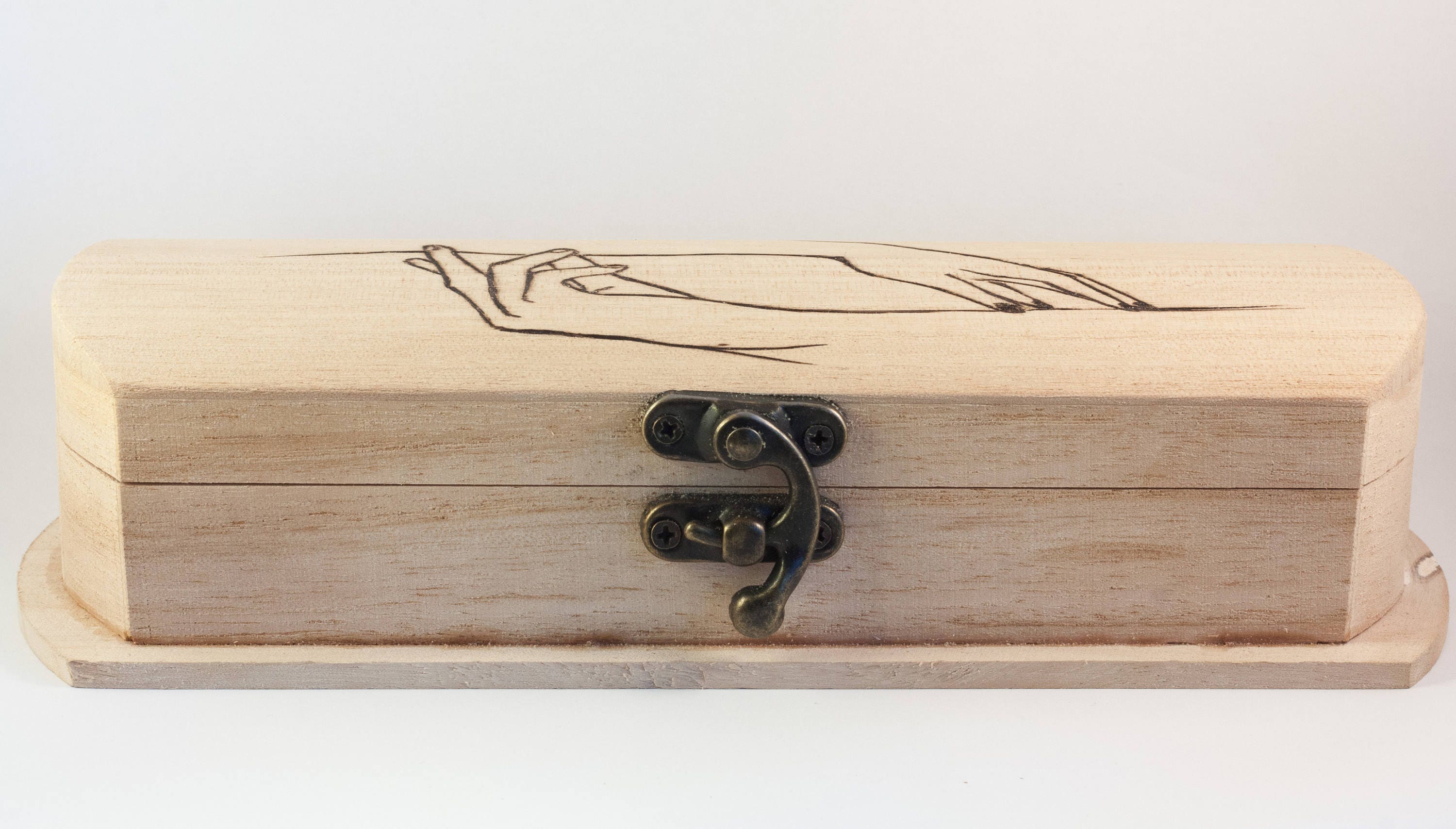 Handmade wooden pencil case