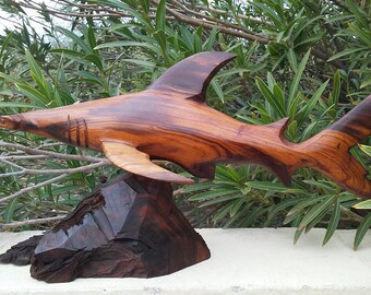 Shark wood carving | Etsy