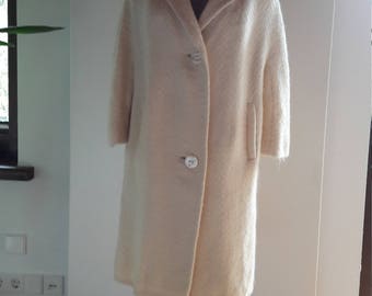 Cream wool coat | Etsy