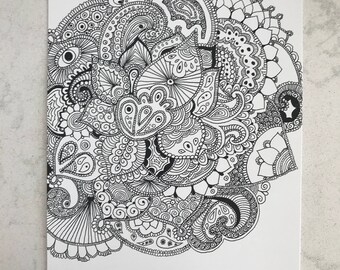 Psychedelic drawing | Etsy