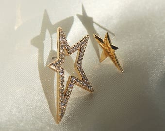 Gold star earrings | Etsy