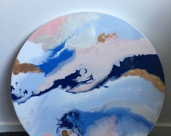 Round canvas art | Etsy