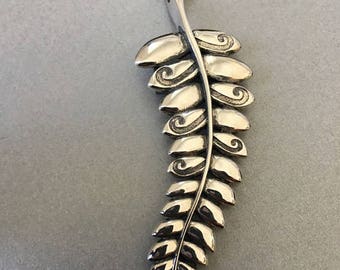 Fiddleheads Artisan PMC Jewelry Fine Silver Fern Pendant