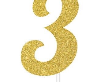 Number 3 cake topper | Etsy