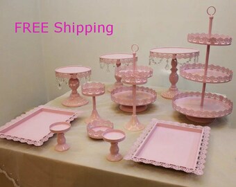 Pink cake stand | Etsy
