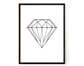 Minimalist diamond | Etsy