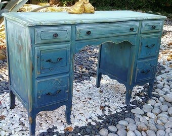 Painted desk | Etsy