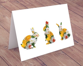 Easter bunny card | Etsy