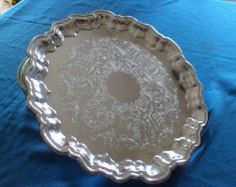 Vintage silver tray | Etsy