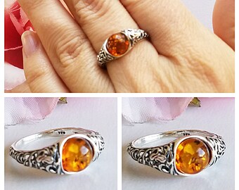 Amber ring | Etsy