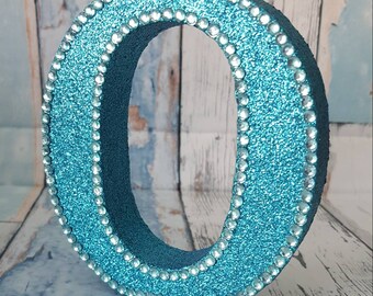 Teal glitter letters | Etsy