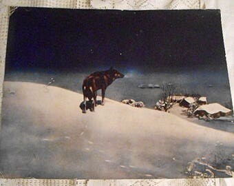 Lone wolf print | Etsy