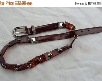 Leather link belt | Etsy