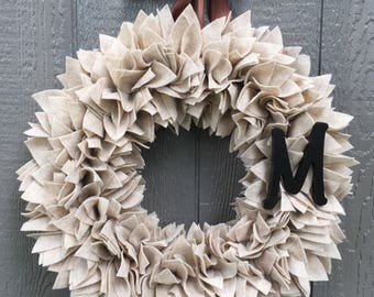 Monogram wreath | Etsy