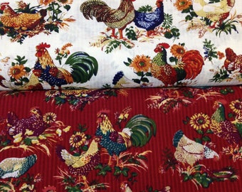 Chicken print fabric | Etsy