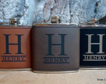 Monogram flask | Etsy