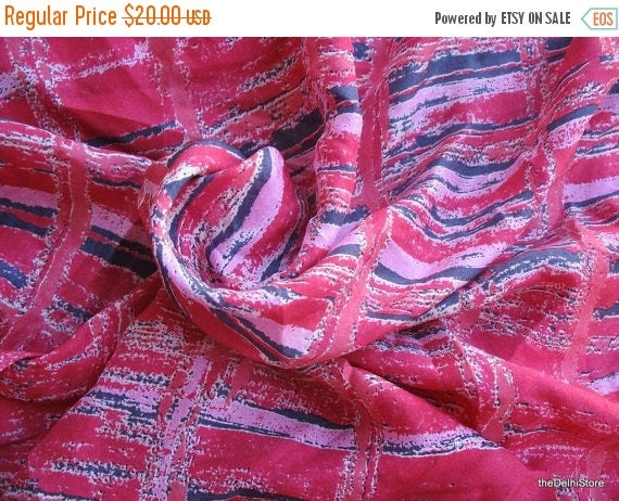 Flat 40% Off Abstract Print Pure Silk Fabric by yard for Flowy