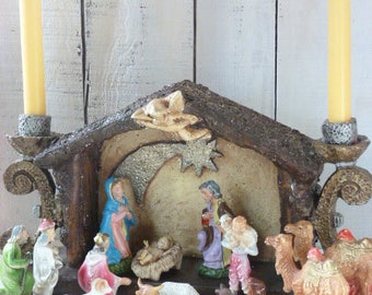 Plaster nativity set | Etsy