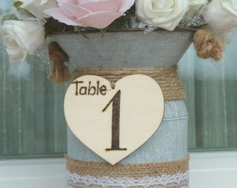 Heart table numbers | Etsy