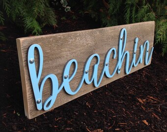 Rustic beach sign | Etsy