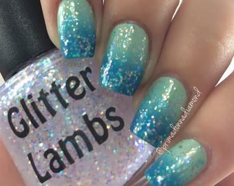 Iridescent Blue Glitter Nail Polish WINTER WONDERLAND