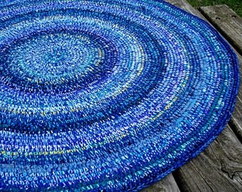 Blue round rug | Etsy