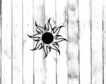 Abstract Sun Decal Di Cut Decal
