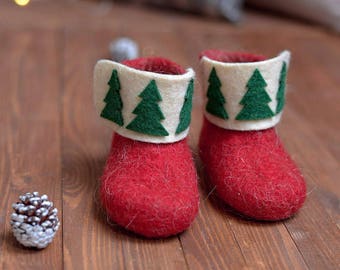 Felt baby booties | Etsy