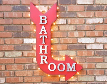 Retro restroom sign | Etsy