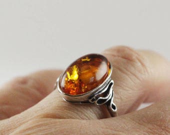 Amber ring | Etsy