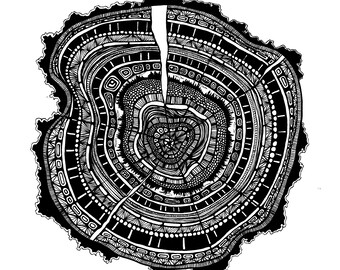 Tree ring art | Etsy