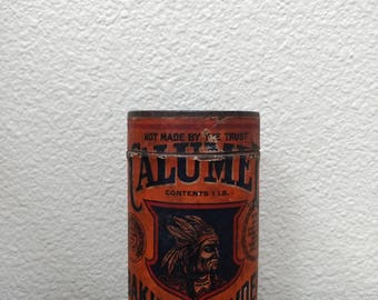 Vintage Calumet Baking Powder Tin Can with Paper Label