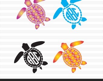 Sea turtle monogram | Etsy