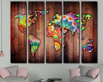 Abstract world map | Etsy