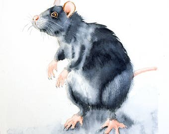 Rat painting | Etsy