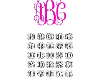 Vine monogram font | Etsy