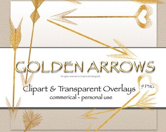 Gold arrows clipart | Etsy