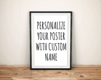 Custom name poster | Etsy