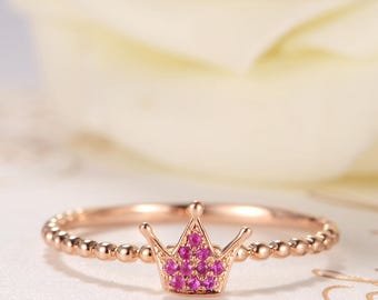 Princess crown ring | Etsy