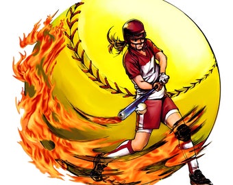 Softball flame | Etsy