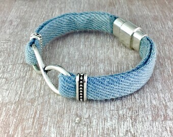 Denim bracelet | Etsy