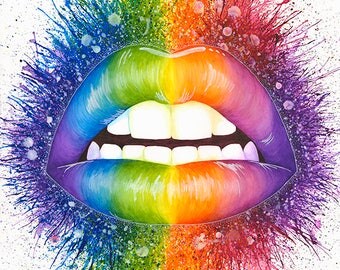Lips painting | Etsy