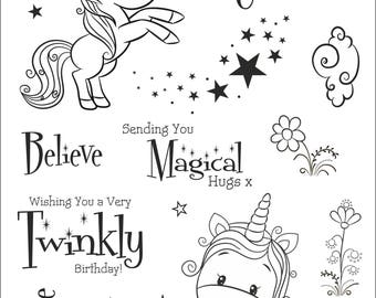 Unicorn stamp | Etsy