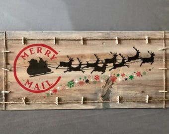 Merry mail sign | Etsy