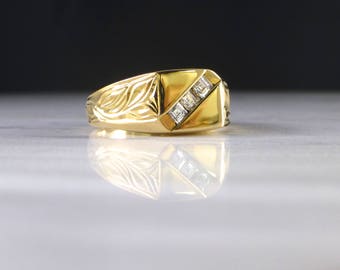 Mens diamond ring | Etsy
