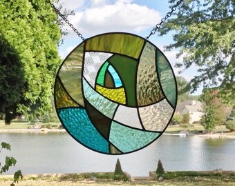 Round stained glass | Etsy