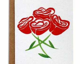 Rose greeting card | Etsy